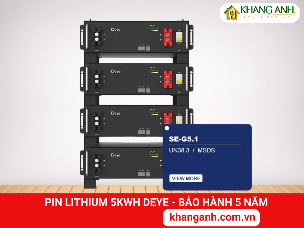 Pin Lithium Deye 5kWh 51.2V 100Ah SE-G5.1 Mới Nhất | Bảo Hành 5 Năm ...